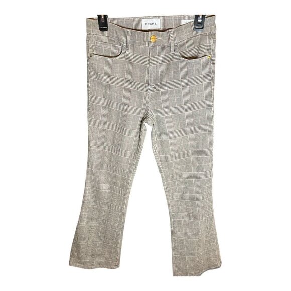 Frame Denim | Pants & Jumpsuits | Frame Le Crop Mini Boot Plaid Jeans ...